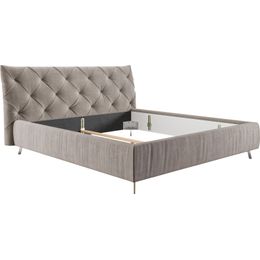 Polsterbett Home Affaire, B:176cm H:105cm L:254cm, silber, 100% Polyester, Betten, "Elloree in 4 Breiten bis 200cm, auch in Leder", Kopfteilh&ouml;he