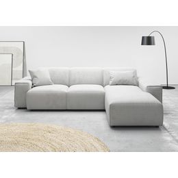Ecksofa Home Affaire, B:264cm H:71cm T:191cm, silber, 95% Polyester, 5% Nylon, Wohnzimmer, Sofas, "Glimminge L-Form auch in Breitcord, Feincord +