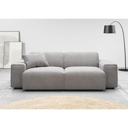 2,5-Sitzer Home Affaire, B:214cm H:71cm T:101cm, grau, 12% Polyaxryl, 88% Polyester, Sofas, "Glimminge auch in Breitcord, Feincord + Easy