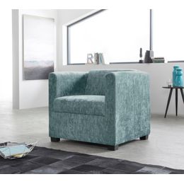 Sessel Home Affaire, B:72cm H:68cm T:75cm, gr&uuml;n, Luxus-Microfaser (92% Polyester, 8% Nylon) );Struktur fein ( 100% Polyester);Struktur in