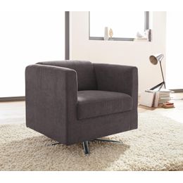 Sessel Home Affaire, B:72cm H:71cm T:75cm, braun, Feinstruktur weich (92% Polyester, 8% Nylon);Struktur fein ( 100% Polyester);Struktur (30%