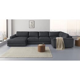 Wohnlandschaft Home Affaire, B:405cm H:84cm T:224cm, grau, 100% Polyester, Sofas, "Bloomfield, Mega Polsterprogramm, Breite 405cm, viel Platz,