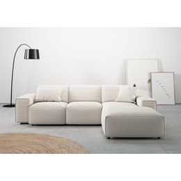 Ecksofa Home Affaire, B:264cm H:71cm T:191cm, wei&szlig;, 12% Polyaxryl, 88% Polyester, Wohnzimmer, Sofas, "Glimminge L-Form auch in Breitcord, Feincord +