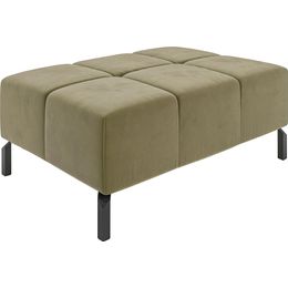Hockerbank Home Affaire, B:107cm H:43cm T:71cm, grün, 100% Polyester, Hocker, "Ancona New", passend zum Ecksofa "Ancona New", auch in Easy care-Bezug