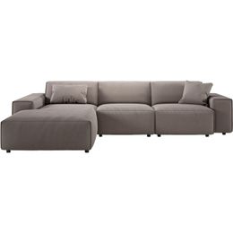 Ecksofa Home Affaire, B:294cm H:71cm T:191cm, grau, Wohnzimmer, Sofas, "Glimminge auch in Breitcord, Feincord, Boucl&eacute; + Easy care-Bezug", L-Form,