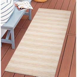 Outdoorteppich Carpet City, B:80cm H:5mm L:150cm, beige, Polypropylen, Teppiche, "PALM3471", Wetterfest & UV-best&auml;ndig, f&uuml;r Balkon, Terrasse, K&uuml;che,