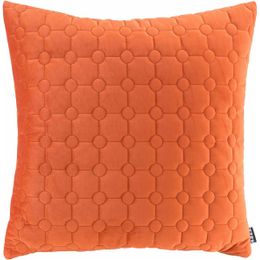HOCK Dekokissen H.O.C.K., B:50cm L:50cm, orange, Polyester, Dekokissen_Sitzkissen_Kissenh&uuml;llen, "Soft Nobile", mit gesteppten Mustern, Kissenh&uuml;lle mit
