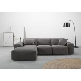 Ecksofa Home Affaire, B:264cm H:71cm T:191cm, grau, 12% Polyaxryl, 88% Polyester, Wohnzimmer, Sofas, "Glimminge L-Form auch in Breitcord, Feincord +