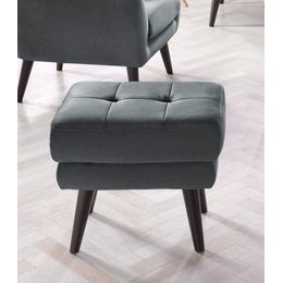 Hocker Home Affaire, B:58cm H:47cm T:44cm, grau, Samtvelours (100% Polyester);Luxus-Microfaser (100% Polyester);Struktur (94% Polyester, 6%