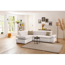 Ecksofa Home Affaire, B:275cm H:80cm T:211cm, beige, 95% Polyester, 5% Polyacryl, Wohnzimmer, Sofas, "Avesa L-Form", Wahlweise mit Arm- und