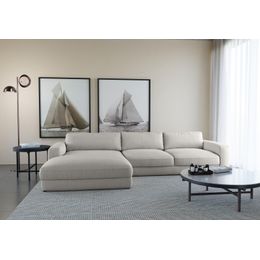 Ecksofa Home Affaire, B:303cm H:84cm T:176cm, grau, 100% Polyester, Wohnzimmer, Sofas, "Bloomfield, elegant, viel Platz, Mega Couch, Breite 303cm,