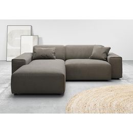 Ecksofa Home Affaire, B:234cm H:71cm T:191cm, grau, 95% Polyester, 5% Nylon, Wohnzimmer, Sofas, "Glimminge L-Form auch in Breitcord, Feincord + Easy