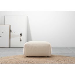 Hocker Home Affaire, H:71cm T:80cm, beige, 100% Polyester, Wohnzimmer, Hocker, "Glimminge auch in Breitcord, Feincord und Easy care-Bezug", passend
