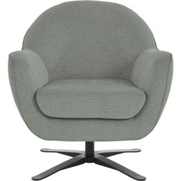 Drehsessel Home Affaire, B:83cm H:85cm T:80cm, grau, 100% Polyester, Wohnzimmer, Sessel, "Stavre, Loungesessel mit Drehfunktion", in moderner Optik,