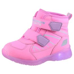 Skechers M&auml;dchen Klettstiefel "ILLUMI-BRIGHTS", Gr. 22pink, multi, Lederimitat, Schuhe, Winterstiefel mit Blinkfunktion, Gr&ouml;&szlig;enschablone zum Download