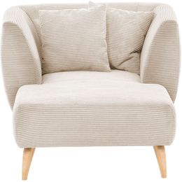 Loveseat Home Affaire, B:108cm H:84cm T:155cm, beige, 100% Polyester, Sessel, "Colori"