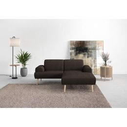 Ecksofa Home Affaire, B:192cm H:83cm T:176cm, braun, 100% Polyester, Wohnzimmer, Sofas, "Swift Scandic Design, komfortabler Federkern, Breite 192cm,