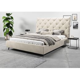 Polsterbett Home Affaire, B:216cm H:105cm L:254cm, beige, 94% Polyester, 6% Nylon, Betten, "Maxime, in 4 Breiten bis 200cm, auch in Leder",