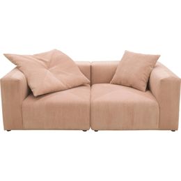 2-Sitzer Home Affaire, B:216cm H:69cm T:108cm, rosa, 100% Polyester, Sofas, "Gerrid", im Cordbezug, bestehend aus zwei Eckelementen
