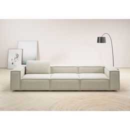 3,5-Sitzer Home Affaire, B:336cm H:68cm T:98cm, beige, 100% Polyester, Sofas, "Watertown, modernes Big-Sofa XXL, 336 cm Breite, auch in Feincord",