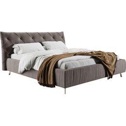 Polsterbett Home Affaire, B:236cm H:105cm L:234cm, grau, 100% Polyester, Betten, "Elloree in 4 Breiten bis 200cm, auch in Leder", Kopfteilh&ouml;he 105cm,