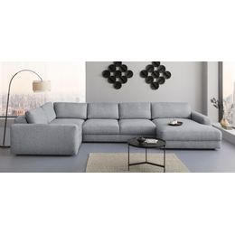 Wohnlandschaft Home Affaire, B:405cm H:84cm T:224cm, grau, 100% Polyester, Sofas, "Bloomfield, Mega Polsterprogramm, Breite 405cm, viel Platz,