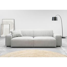 Big-Sofa Home Affaire, B:254cm H:71cm T:101cm, silber, 95% Polyester, 5% Nylon, Sofas, "Glimminge auch in Breitcord, Feincord + Easy care-Bezug",