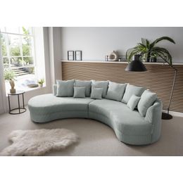 Ecksofa Home Affaire, B:287cm H:76cm T:160cm, blau, 100% Polyester, Wohnzimmer, Sofas, "Limoncello organische Formensprache, OTTOs Choice, L-Form",