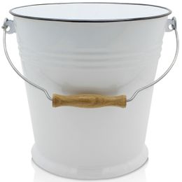Kr&uuml;ger KR&Uuml;GER Putzeimer, T:27,5cm &Oslash;:28cm, wei&szlig;, Eimer, Emaille, 10 Liter