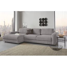 Ecksofa Home Affaire, B:303cm H:84cm T:176cm, grau, 92% Polyester 8% Nylon, Wohnzimmer, Sofas, "Bloomfield, elegant, viel Platz, Mega Couch, Breite