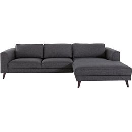 Ecksofa Home Affaire, B:280cm H:85cm T:167cm, schwarz, Wohnzimmer, Sofas, "Lumber Jack, elegant und bequem, Breite 280, hoher Fu&szlig;, L-Form", in