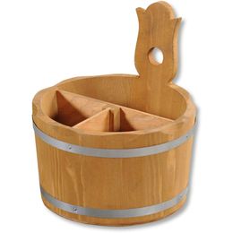 Kesper Bestecktr&auml;ger "Besteckbeh&auml;lter, Kiefer, FSC", H:20cm &Oslash;:17cm, beige, Besteckk&ouml;rbe, mit 3-fach Einteilung