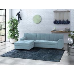 Ecksofa Home Affaire, B:239cm H:75cm T:152cm, blau, 95% Polyester, 5% Nylon, Wohnzimmer, Sofas, "Balme L-Form", Inkl. Zierkissen, wahlweise mit