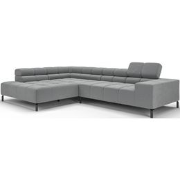 Ecksofa Home Affaire, B:321cm T:216cm, schwarz, 100% Polyester, Wohnzimmer, Sofas, "Ancona New, wahlweise motorische Sitztiefenverstellung, auch in