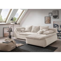 Ecksofa Home Affaire, B:270cm H:90cm T:170cm, beige, Microfaser PRIMABELLE (100% Polyester) / Struktur (82% Polyester, 9% Viscose, 7% Baumwolle, 2%