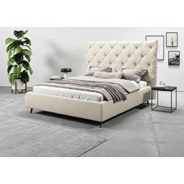 Polsterbett Home Affaire, B:196cm H:105cm L:234cm, beige, 96% Polyester, 4% Polyacryl, Betten, "Maxime, in 4 Breiten bis 200cm, auch in Leder",