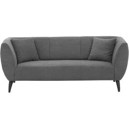 3-Sitzer Home Affaire, B:208cm H:83cm T:88cm, grau, 100% Polyester, Sofas, zwei verschiedene Fu&szlig;farben w&auml;hlbar
