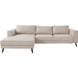 Ecksofa Home Affaire, B:280cm H:85cm T:167cm, beige, Wohnzimmer, Sofas, "Lumber Jack, elegant und bequem, Breite 280, hoher Fu&szlig;, L-Form", in moderner
