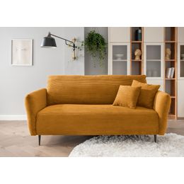 3-Sitzer Home Affaire, B:231cm T:102cm, gold, Sofas, "Vanilla", Armlehnenfunktion