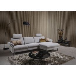 Ecksofa Home Affaire, B:272cm H:85cm T:182cm, silber, 95% Polyester, 5% Nylon, Wohnzimmer, Sofas, "Sarsina: mit Tonnentaschen-Federkern, perfekt zum