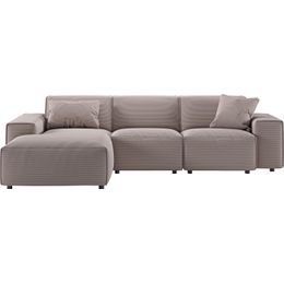 Ecksofa Home Affaire, B:264cm H:71cm T:191cm, rosa, 12% Polyaxryl, 88% Polyester, Wohnzimmer, Sofas, "Glimminge L-Form auch in Breitcord, Feincord +