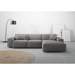 Ecksofa Home Affaire, B:294cm H:71cm T:191cm, grau, 100% Polyester, Wohnzimmer, Sofas, "Glimminge auch in Breitcord, Feincord, Boucl&eacute; + Easy
