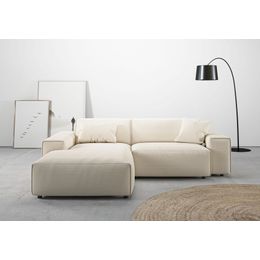 Ecksofa Home Affaire, B:234cm H:71cm T:191cm, beige, 100% Polyester, Wohnzimmer, Sofas, "Glimminge L-Form auch in Breitcord, Feincord + Easy