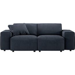 2-Sitzer Home Affaire, B:194cm H:71cm T:101cm, blau, 100% Polyester, Sofas, "Glimminge auch in Breitcord + Feincord + Easy care-Bezug", besondere