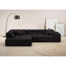 Ecksofa Home Affaire, B:319cm H:70cm T:215cm, grau, Struktur (85% Polyester, 15% Viskose);Luxus-Microfaser weich (98% Polyester, 2% Nylon);Velours