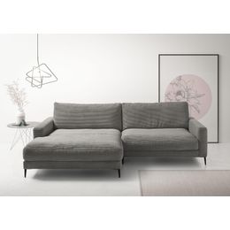 Ecksofa Home Affaire, B:272cm H:84cm T:190cm, grau, 88% Polyester, 12% Polyacryl, Wohnzimmer, Sofas, "Downtown, B/T/H: 272/190/84 cm L-Form", weicher
