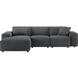 Ecksofa Home Affaire, B:264cm H:71cm T:191cm, grau, 100% Polyester, Wohnzimmer, Sofas, "Glimminge L-Form auch in Breitcord, Feincord + Easy