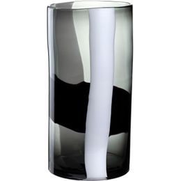 Dekovase Leonardo, B:20cm H:39,5cm T:20cm, schwarz, Glas, Vasen, "Vase BANDA NERA"
