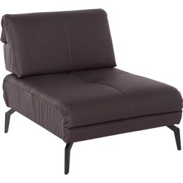 Sessel Home Affaire, B:80cm H:83cm T:107cm, braun, Struktur weich (100% Polyester);Struktur grob (100% Polyester);100% NaturLEDER, Wohnzimmer,