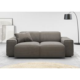 2-Sitzer Home Affaire, B:194cm H:71cm T:101cm, grau, 95% Polyester, 5% Nylon, Sofas, "Glimminge auch in Breitcord + Feincord + Easy care-Bezug",